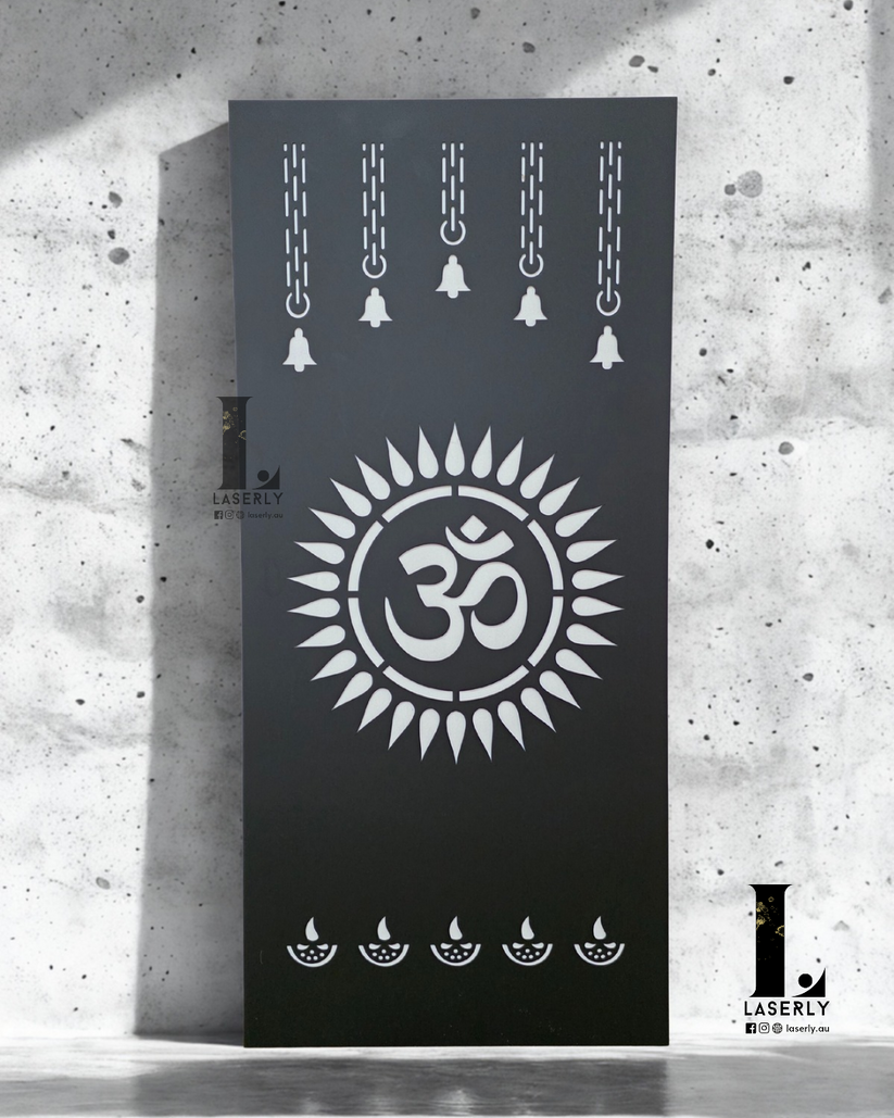 Laser Cut OM Sign – Custom Acrylic Design (1200x550) – LASERLY